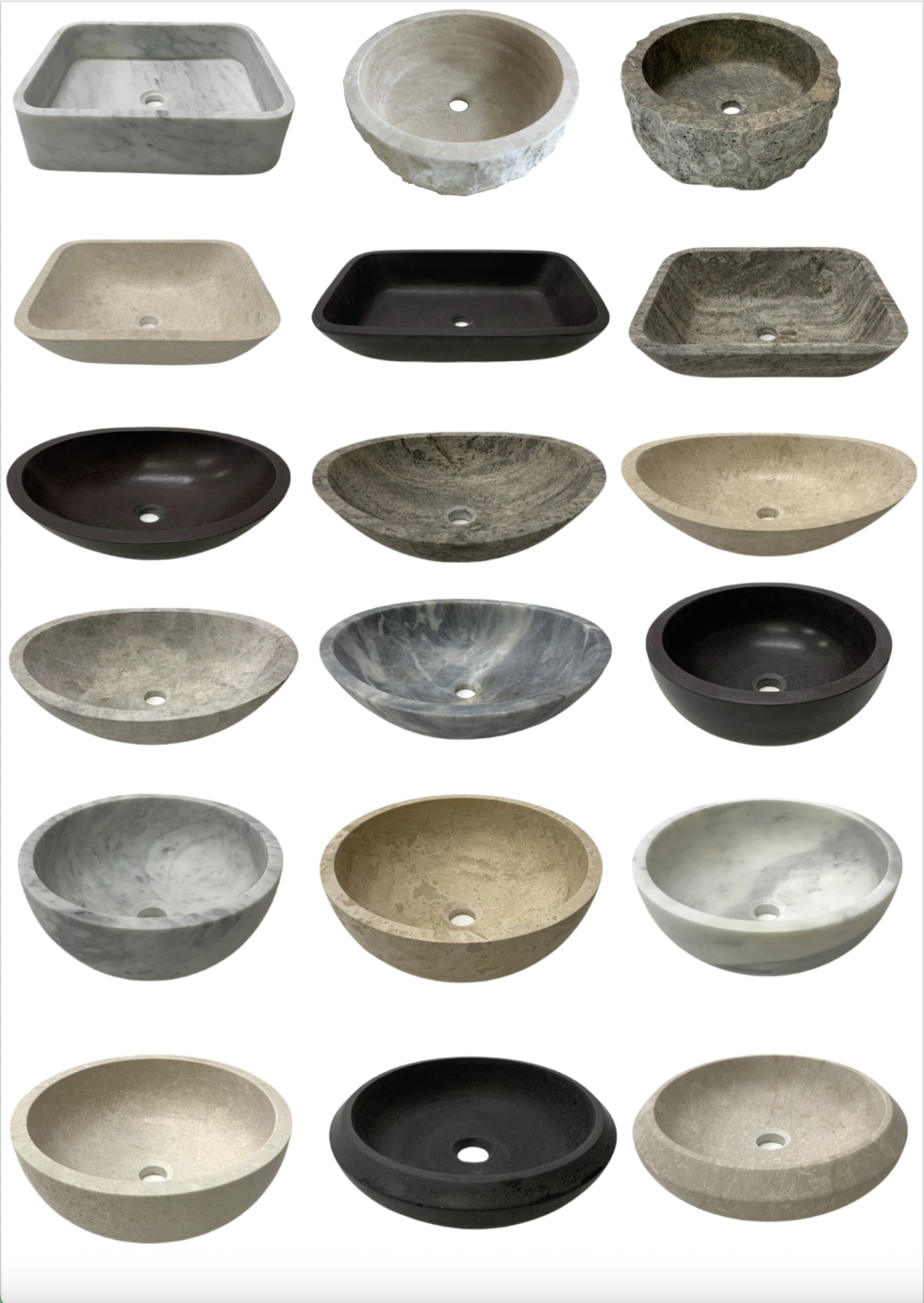 Natural Travertine, Marble & Basalt Stone Basins - Natural Tile & Bathrooms